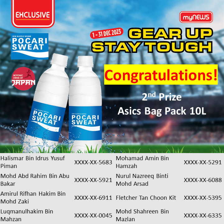 Winner Announcement – Pocari Sweat Exclusive Contest @ MyNews (1 – 31 ...