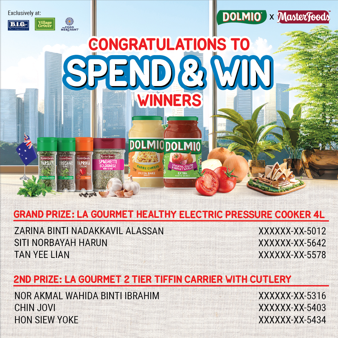 Winner Announcement – MasterFoods X TFP Group Exclusive Contest (1/5 ...